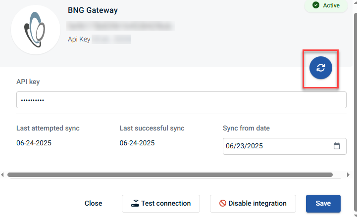 BNG Gateway: ConnectBooster API security key