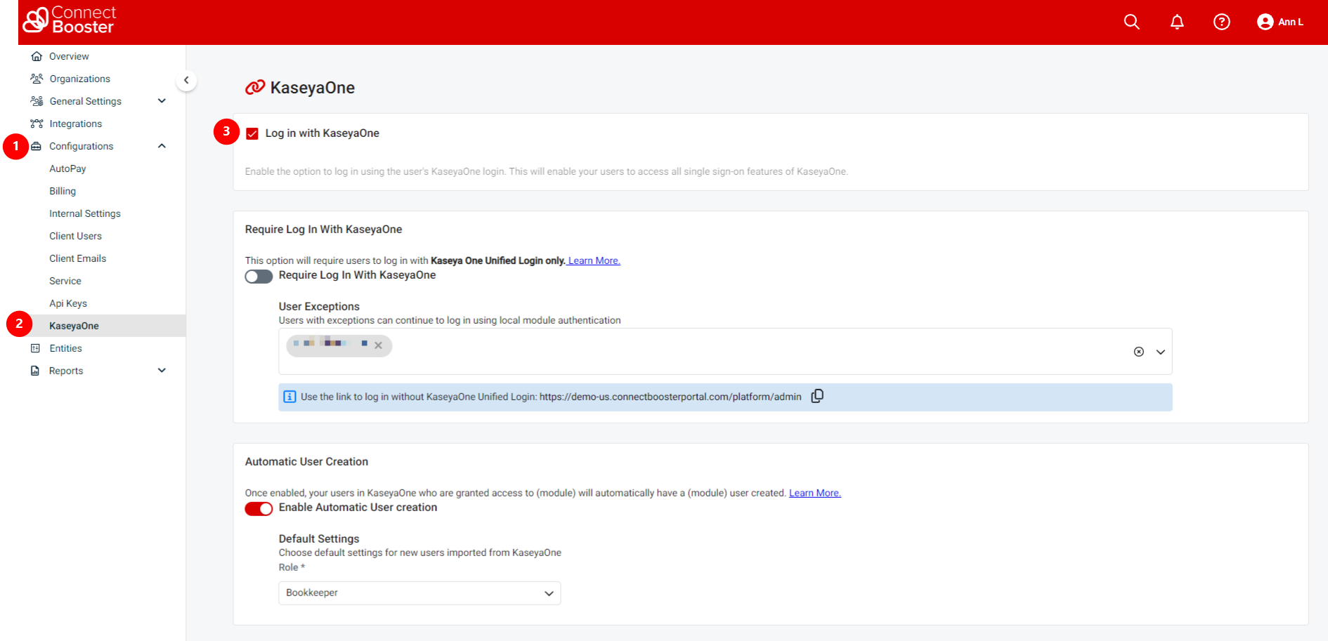 Associate your ConnectBooster and KaseyaOne accounts
