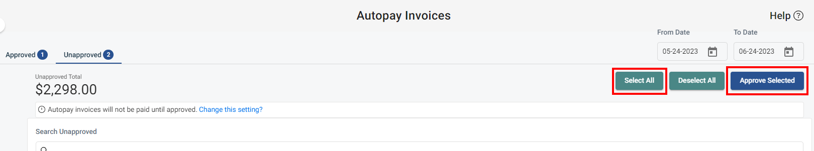 Autopay approval process