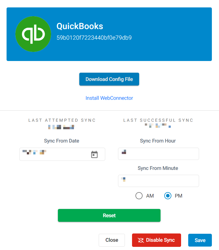 QuickBooks Web Connector setup