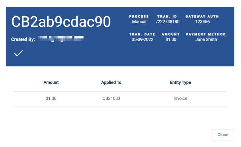 Transaction history